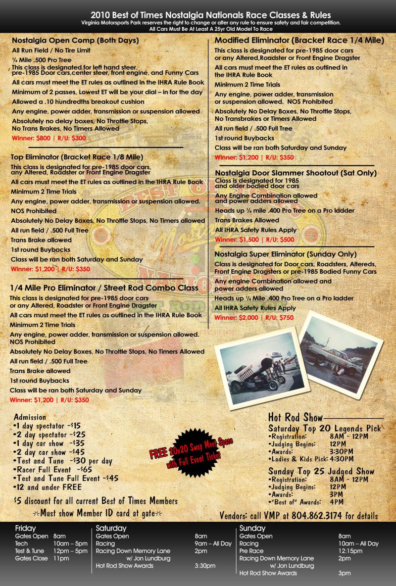 Drag Racing List - 2010 Best of Times Draglist Nats EAST