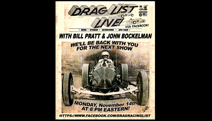 Draglist LIVE Will Return on 11/14/22! - Drag Racing List