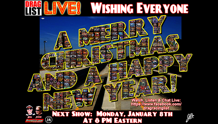 Draglist LIVE Wishes All a Merry Christmas! - Drag Racing List